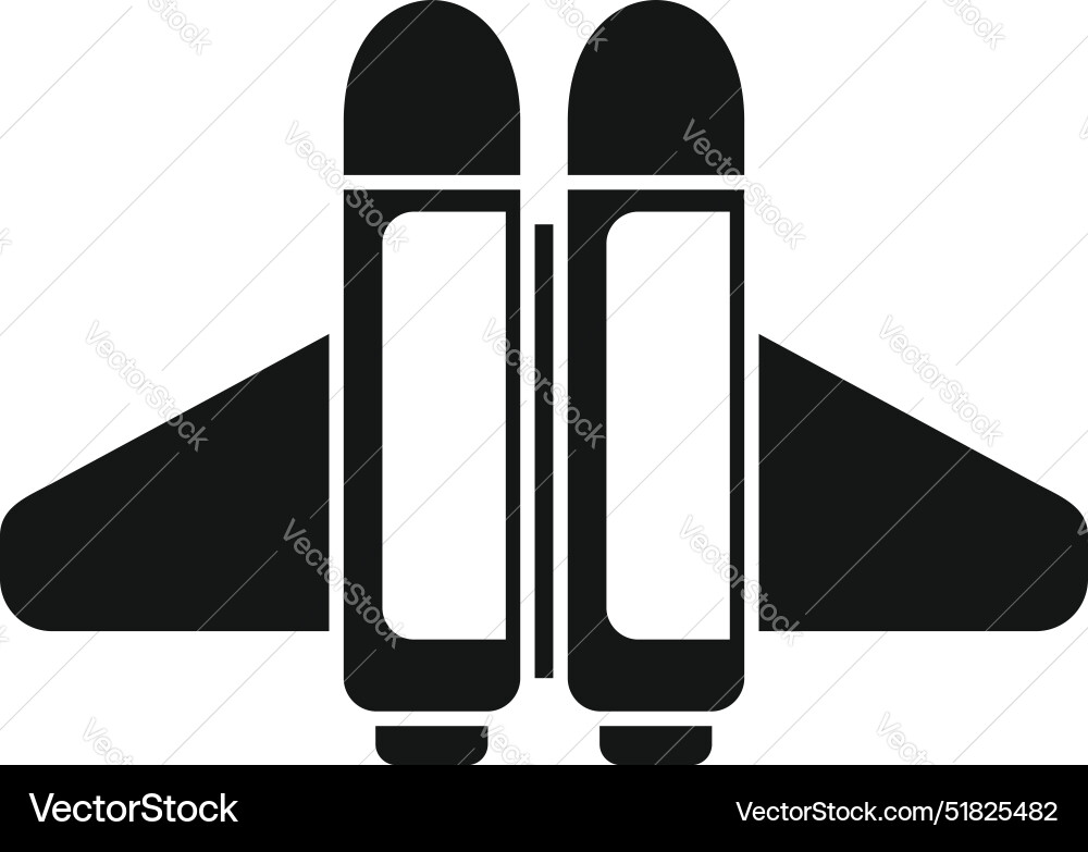 Airplane with two engines is taking off icon Vector Image