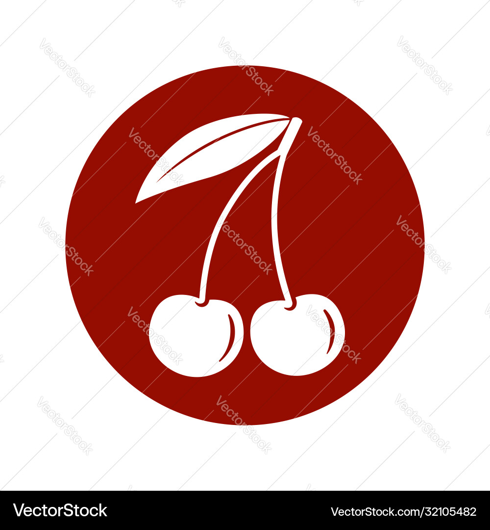 Cherry in circle Royalty Free Vector Image - VectorStock