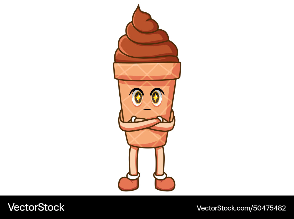 Cute ice cream character design Royalty Free Vector Image
