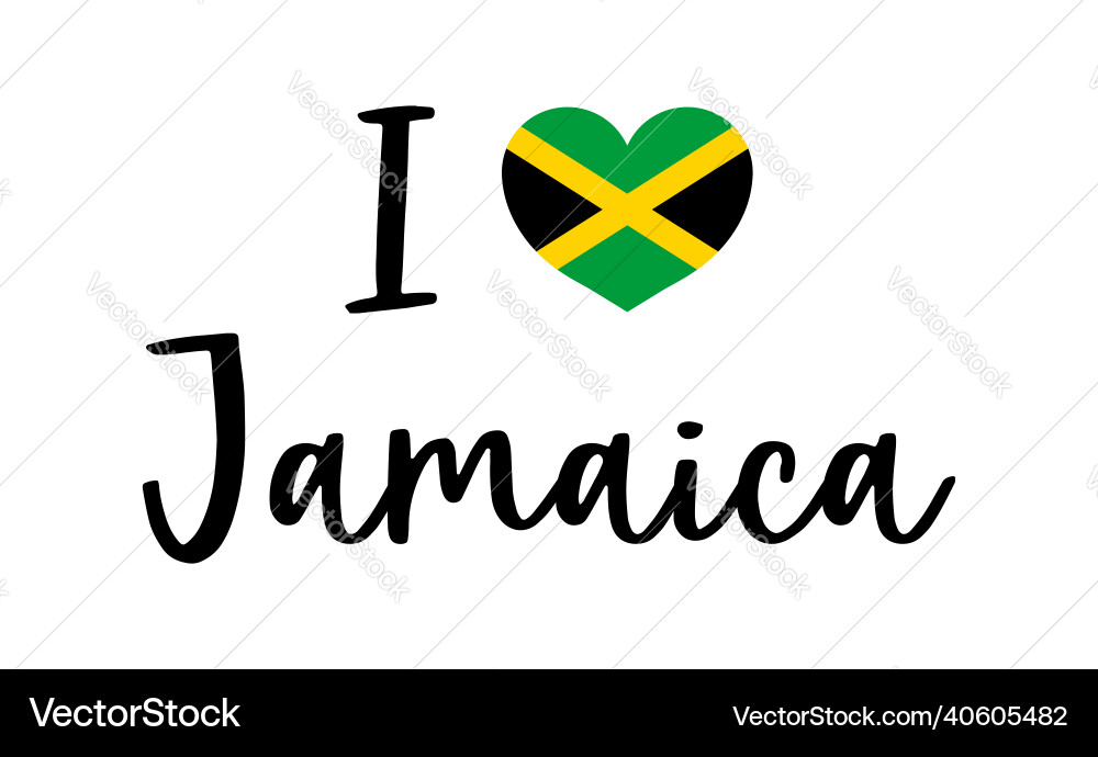 Jamaica Flag Heart Logo Royalty Free Vector Image