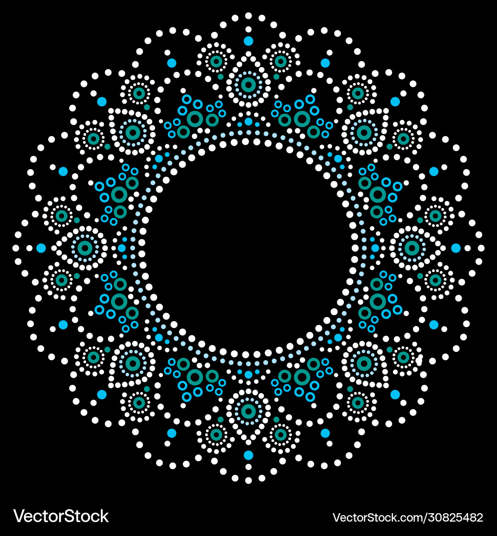 Mandala aboriginal dot malen tribal desi Vektorbild