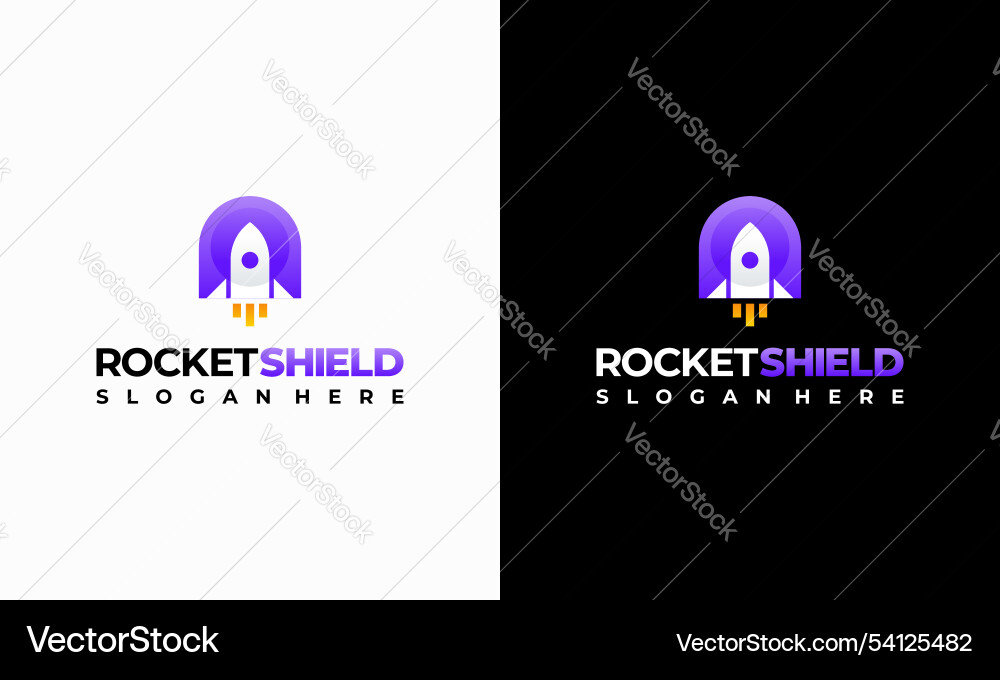Modern rocket shield logo designs concept Vector Image