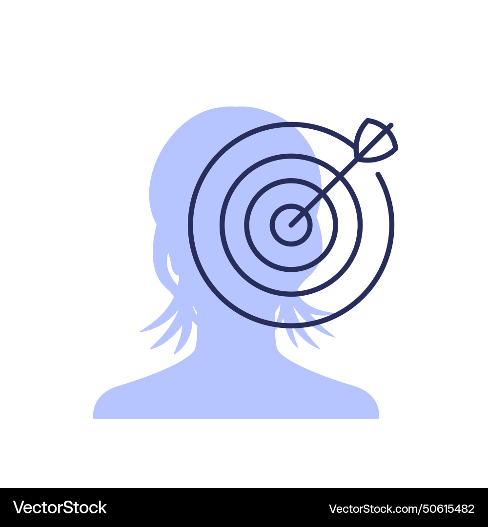 Personal goal icon with a woman Royalty Free Vector Image
