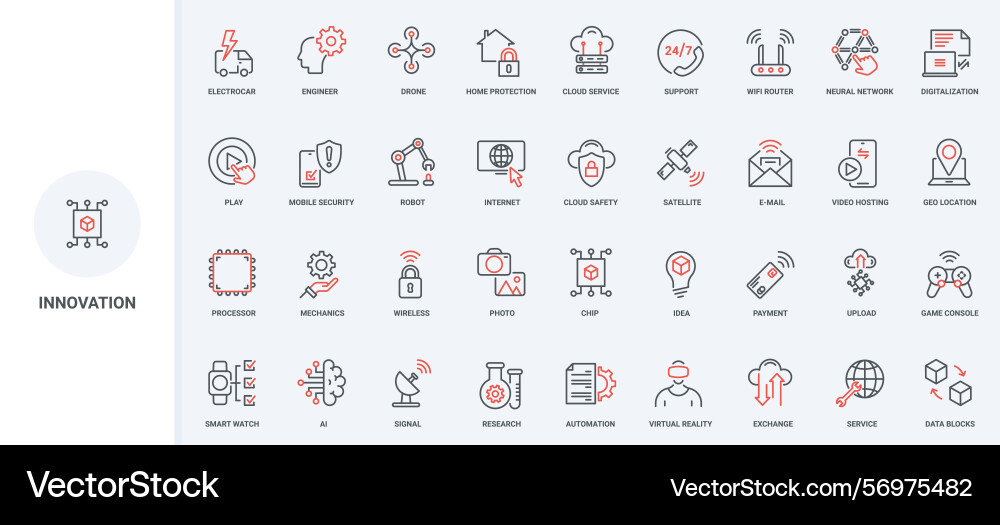 Tech innovation and ai services digitalization Vector Image