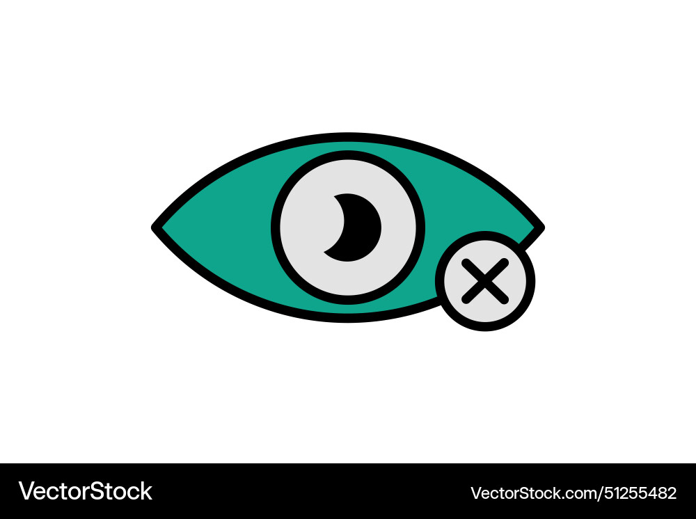 Vision loss icon eye with cross related Royalty Free Vector