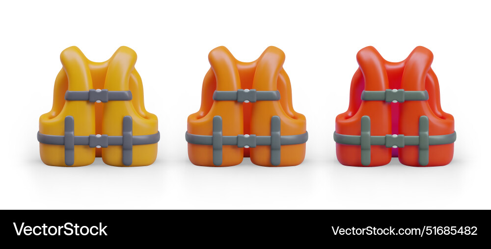 Yellow orange red inflatable life jackets Vector Image