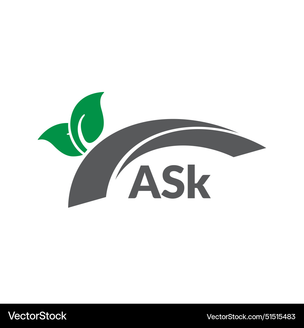 Ask letter logo design on white background Vector Image