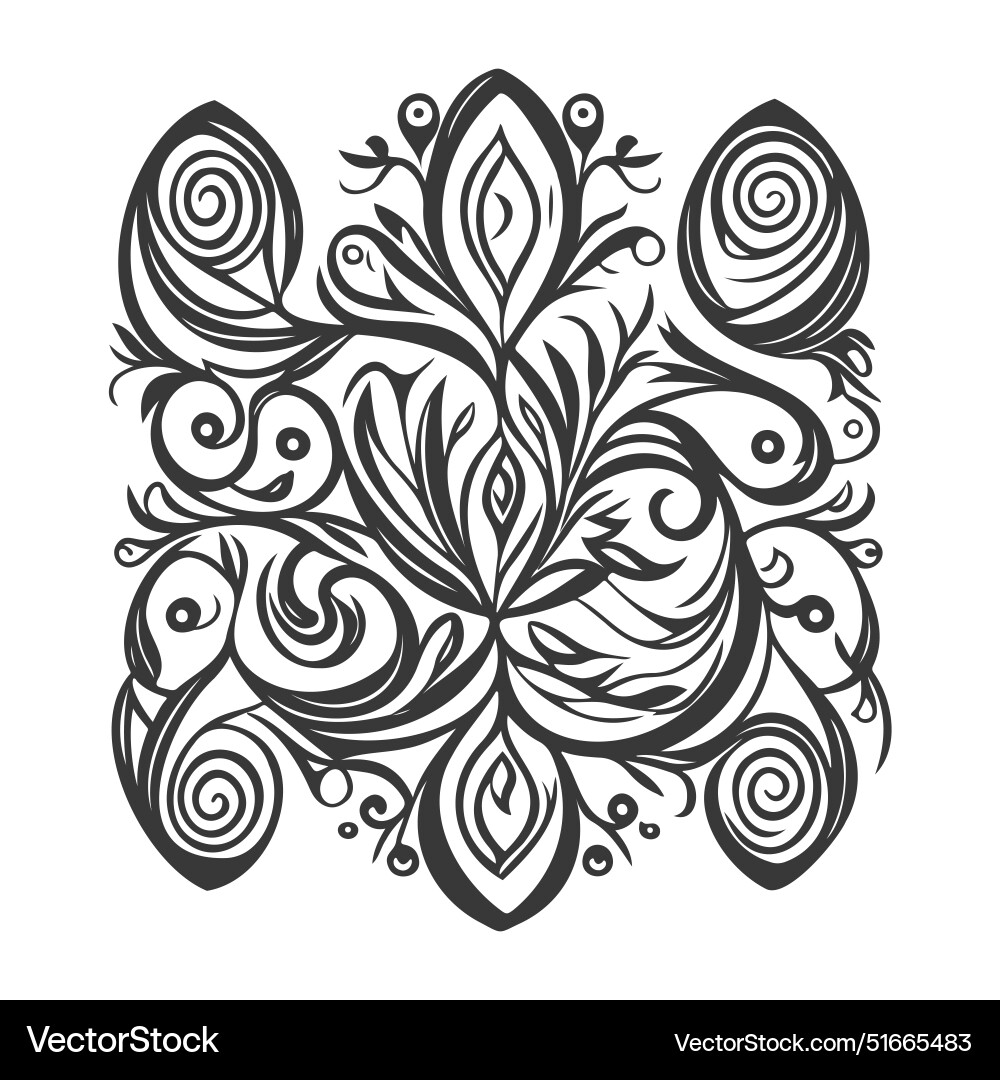 Batik pattern ornament design grey Royalty Free Vector Image