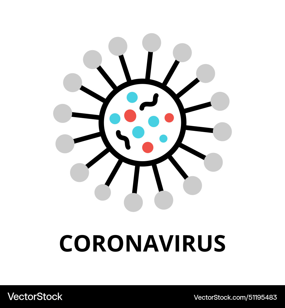 Concept of coronavirus icon modern flat editable Vector Image