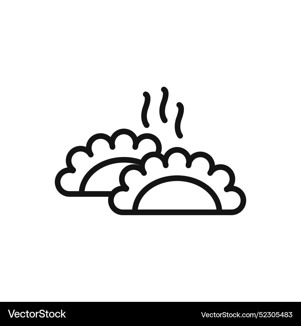 Dumplings icon outline collection in black Vector Image