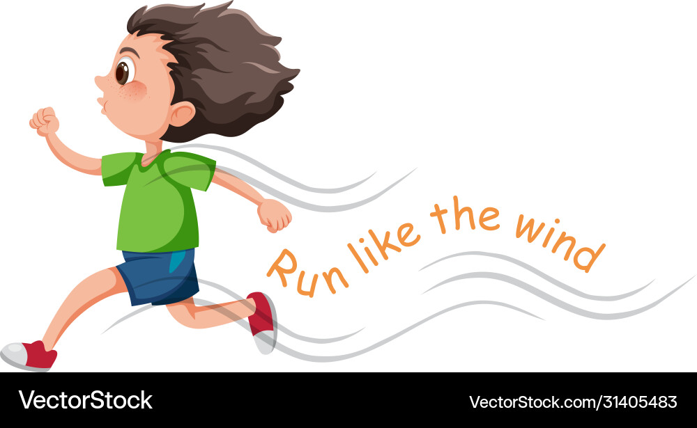 English idiom with picture description for run Vector Image