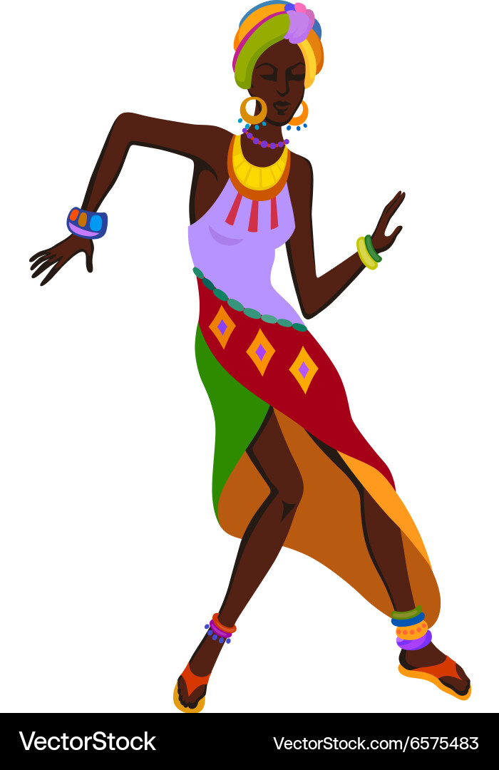 Ethnic dance african woman Royalty Free Vector Image