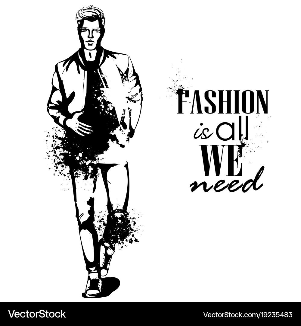 Man model Royalty Free Vector Image - VectorStock