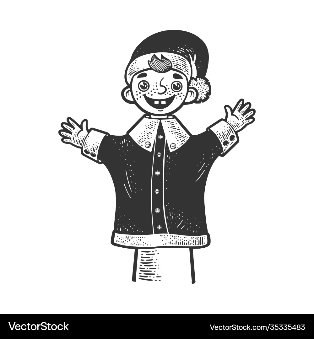 Puppet puppeteer hand sketch Royalty Free Vector Image
