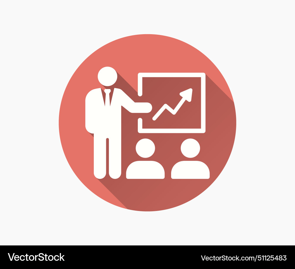 Training flat icon with long shadow for graphic Vector Image