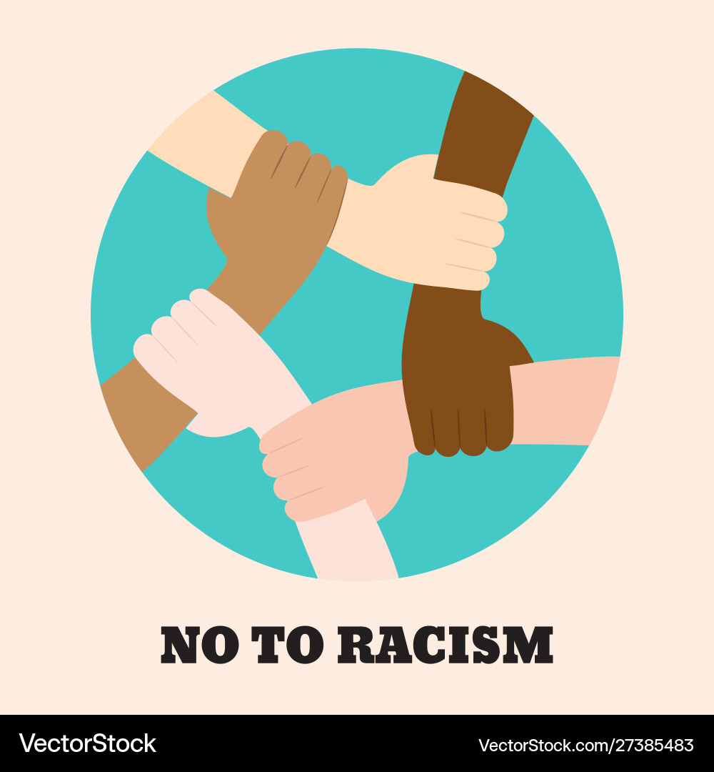 Unity Against Racism - Diverse Hands Royalty Free Vector