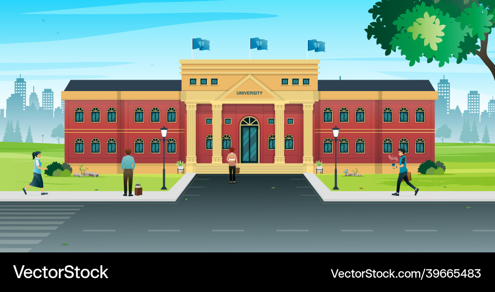 University building Royalty Free Vector Image - VectorStock