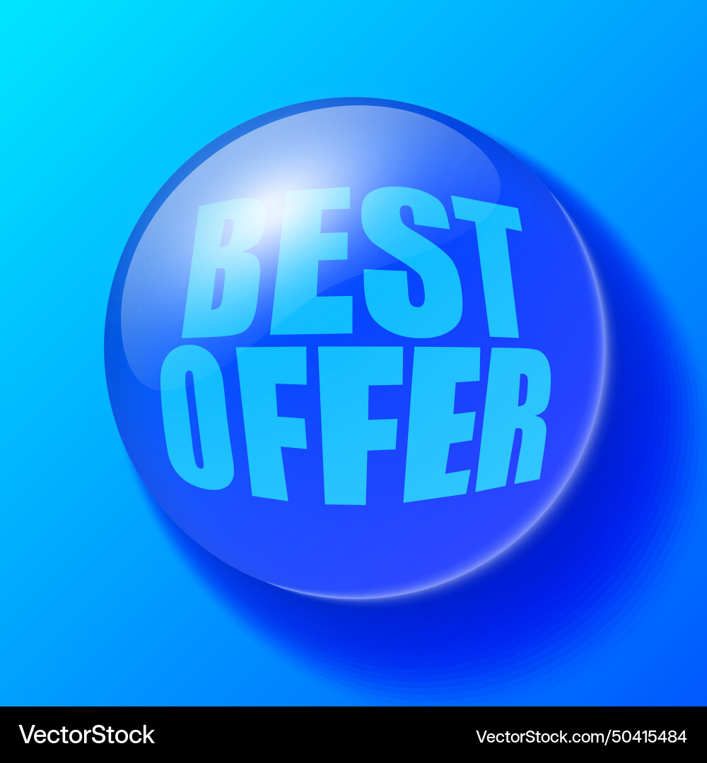 Blue bubble with offer symbol Royalty Free Vector Image
