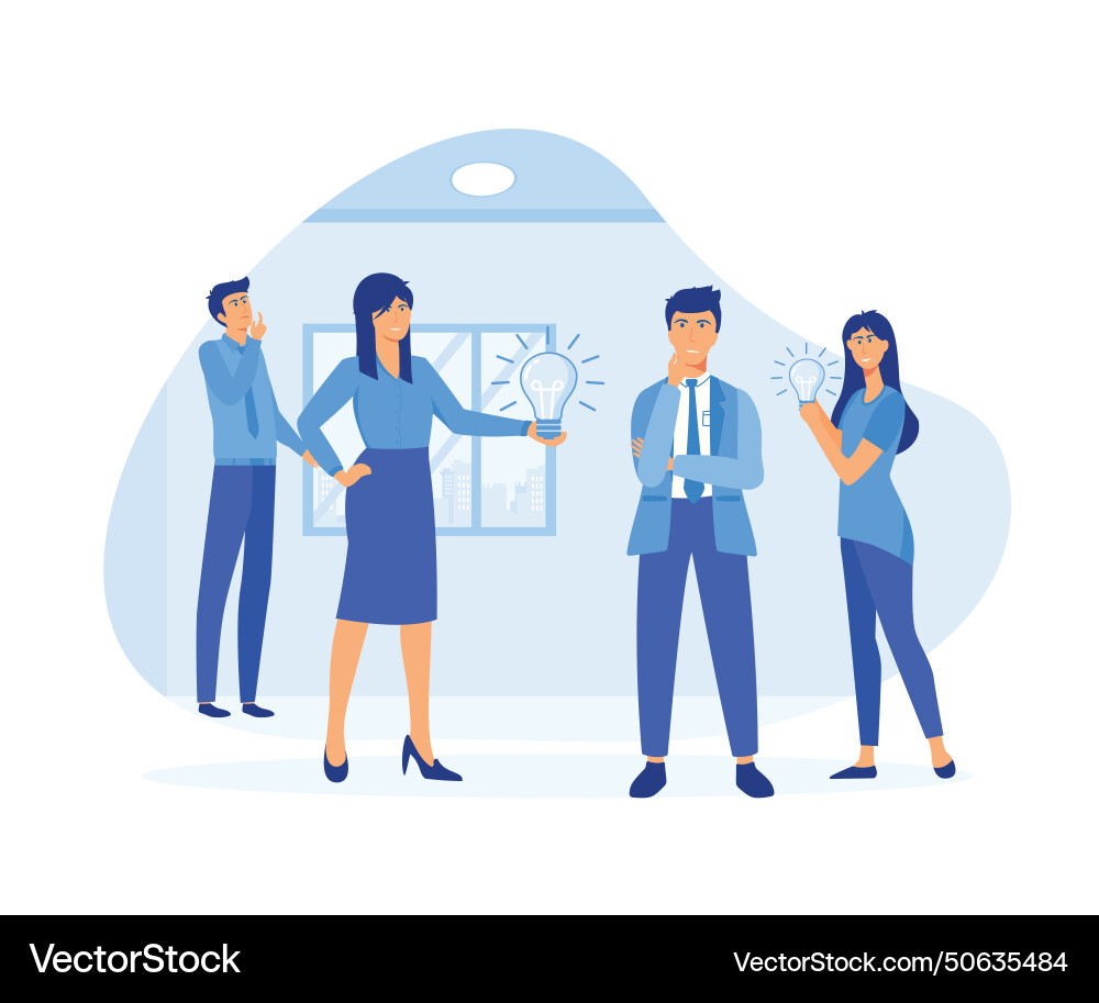 Brainstorm idea discussion business team finding Vector Image