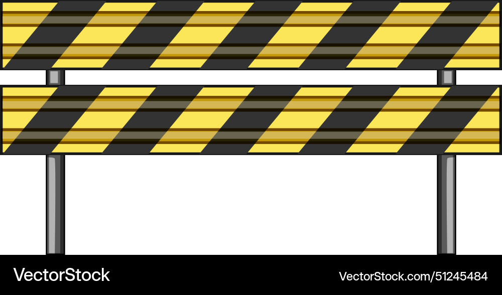 Fence guard rails cartoon Royalty Free Vector Image