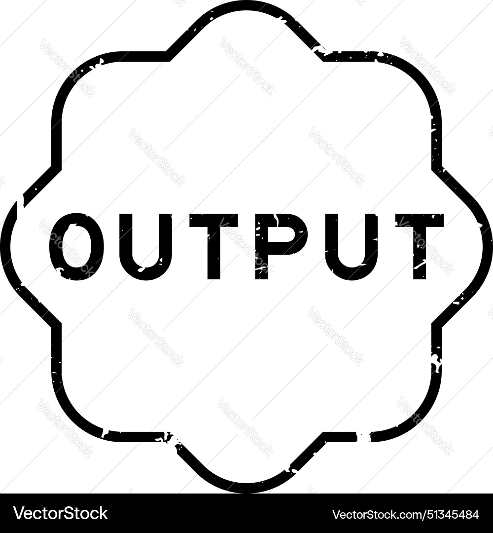 Grunge black output word rubber seal stamp Vector Image