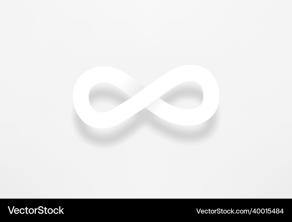 Infinity sign with realistic shadow Royalty Free Vector