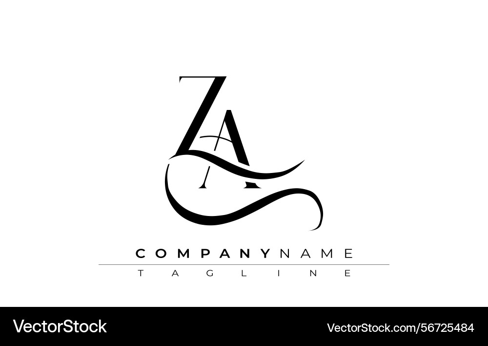 Initial za logo design Royalty Free Vector Image
