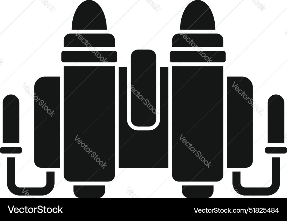 Jetpack equipment for flying with fire Royalty Free Vector