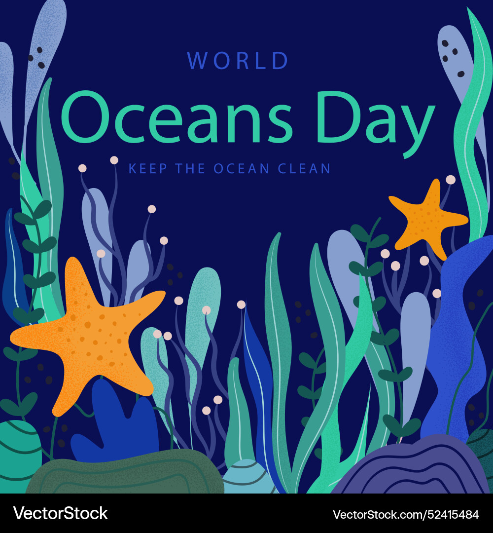 Keep the water clean hand drawn oceans day Vector Image