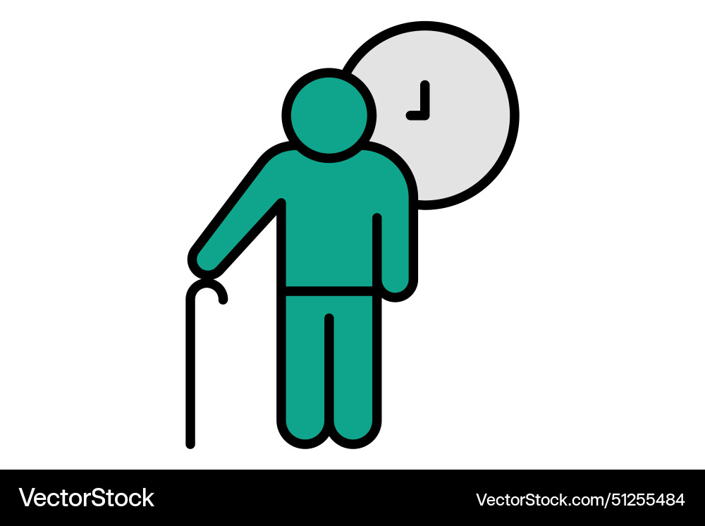 Lifetime icon people with clock related Royalty Free Vector