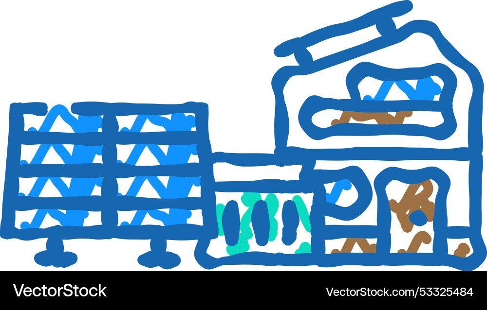 Off grid solar panel icon doodle Royalty Free Vector Image