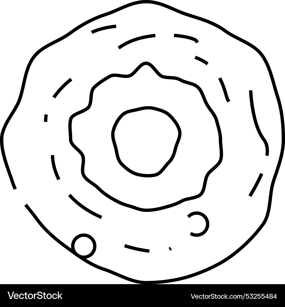 Protoplanetary disk line icon Royalty Free Vector Image