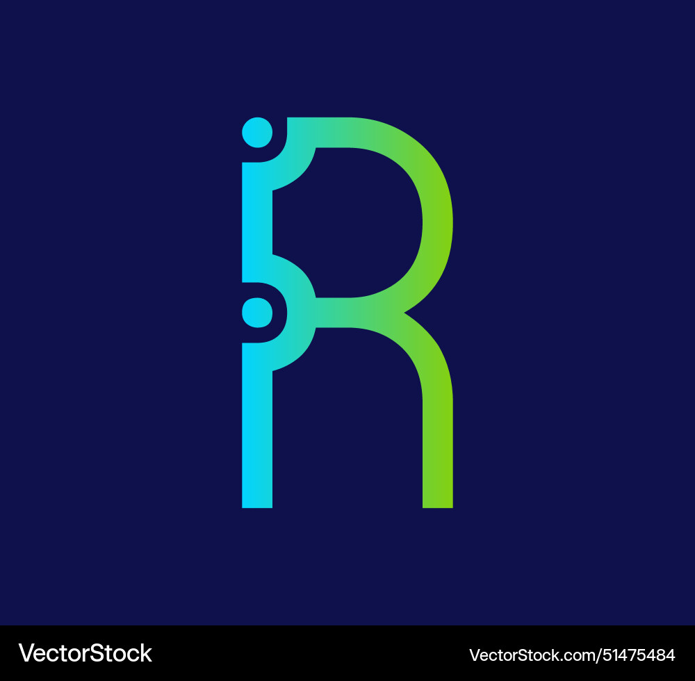 R letter technology logo Royalty Free Vector Image