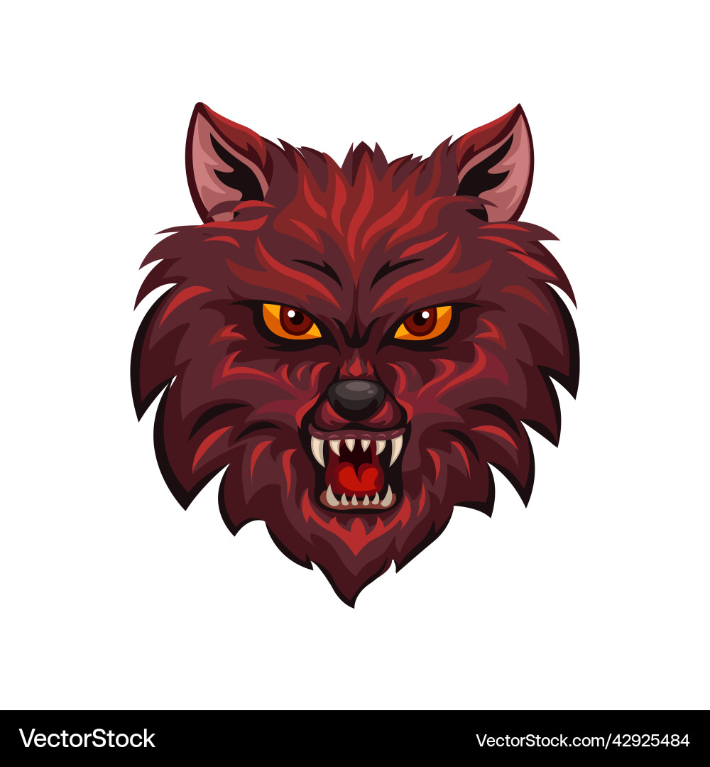 Red wolves werewolf logo symbol character Vector Image