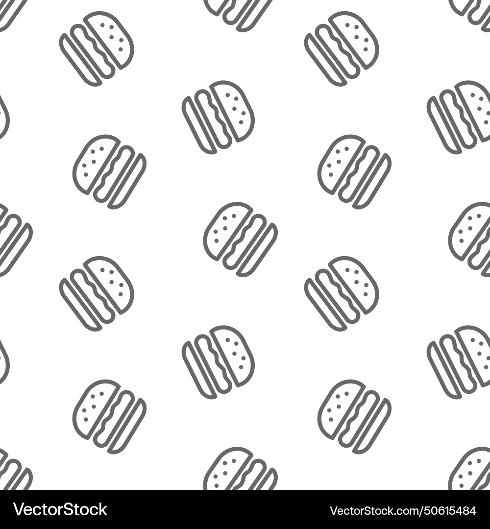 Seamless pattern hamburger Royalty Free Vector Image