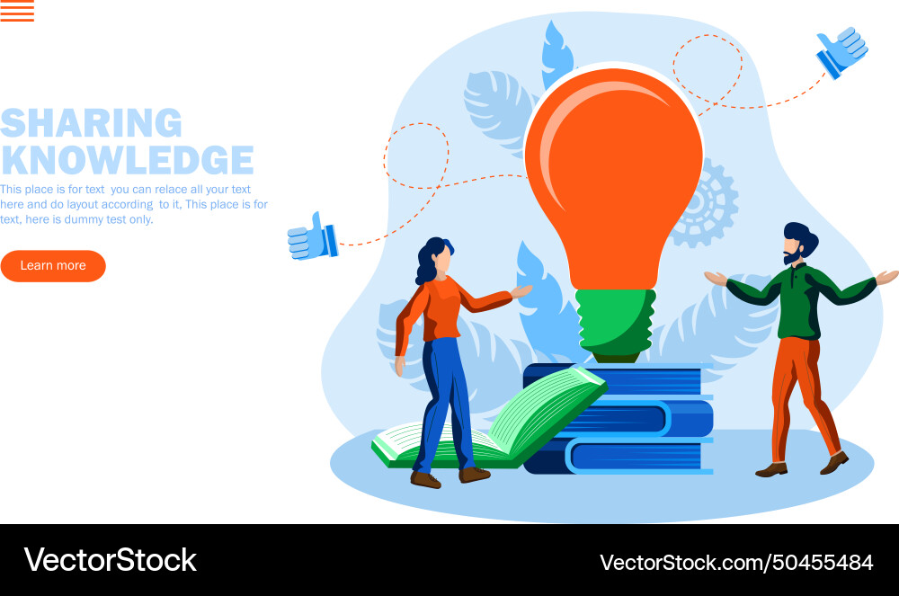 Sharing knowledge and ideas concept Royalty Free Vector