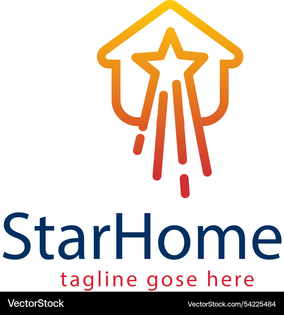 Star home real estate logo design Royalty Free Vector Image