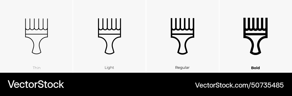 Afro comb icon thin light regular and bold style Vector Image