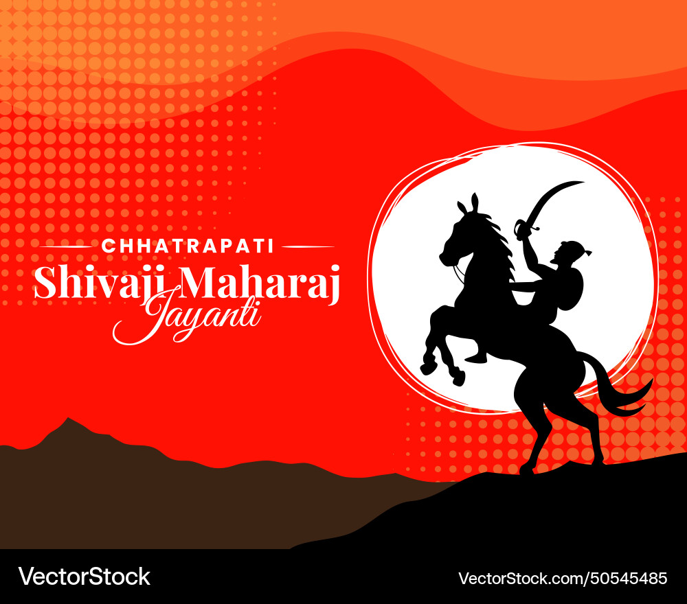 Chhatrapati shivaji maharaj jayanti greeting Vector Image
