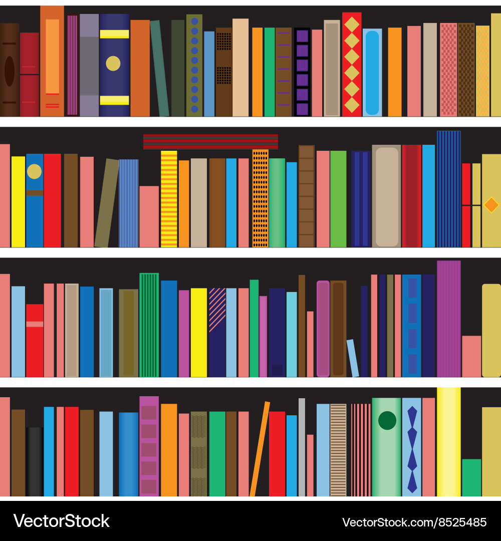 Colorful Bookshelf Texture Royalty Free Vector Image
