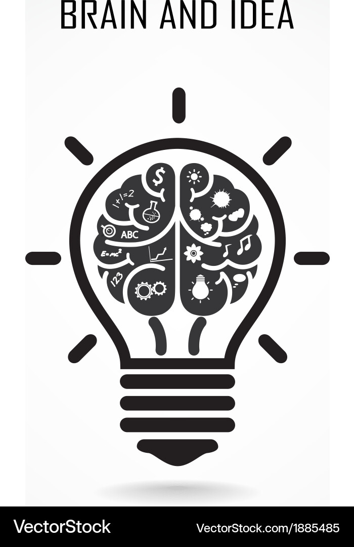 Creative brain idea concept Royalty Free Vector Image