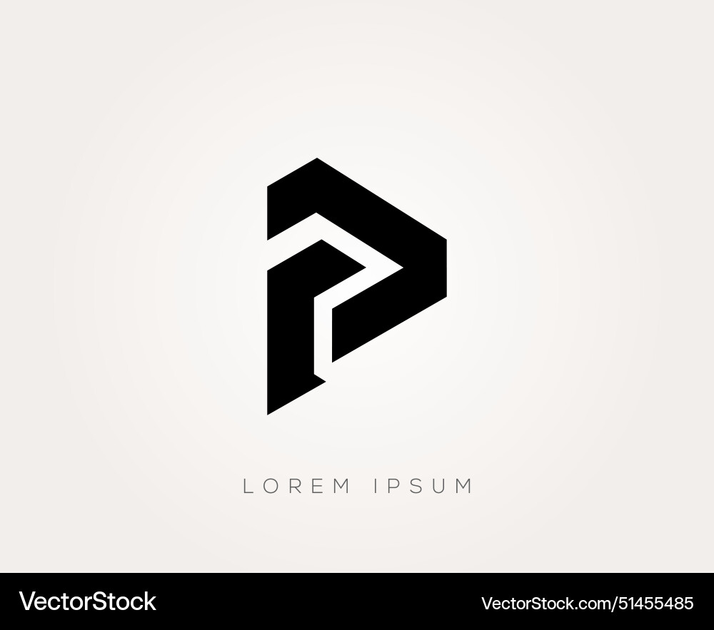 Creative p letter logo design template Royalty Free Vector