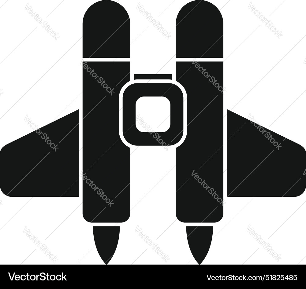 Military drone launching missiles icon simple Vector Image