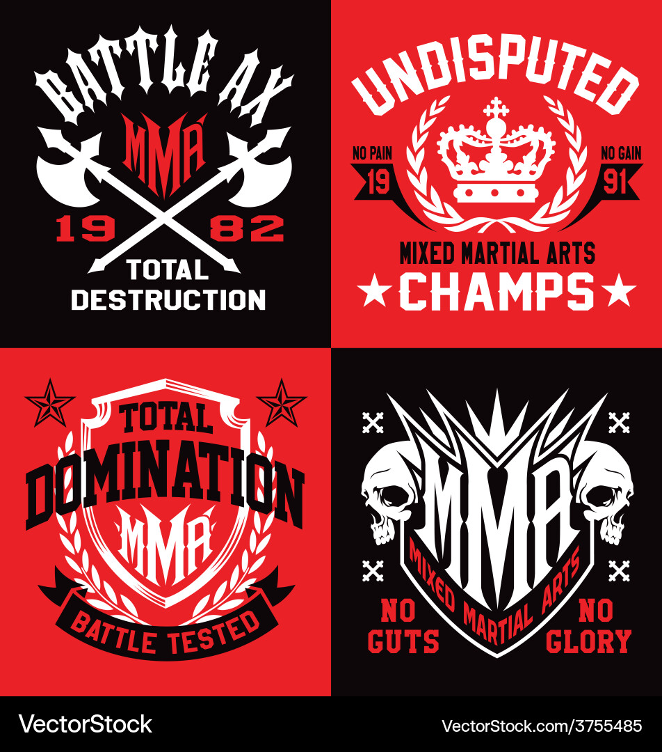 Mma sport emblem graphics Royalty Free Vector Image