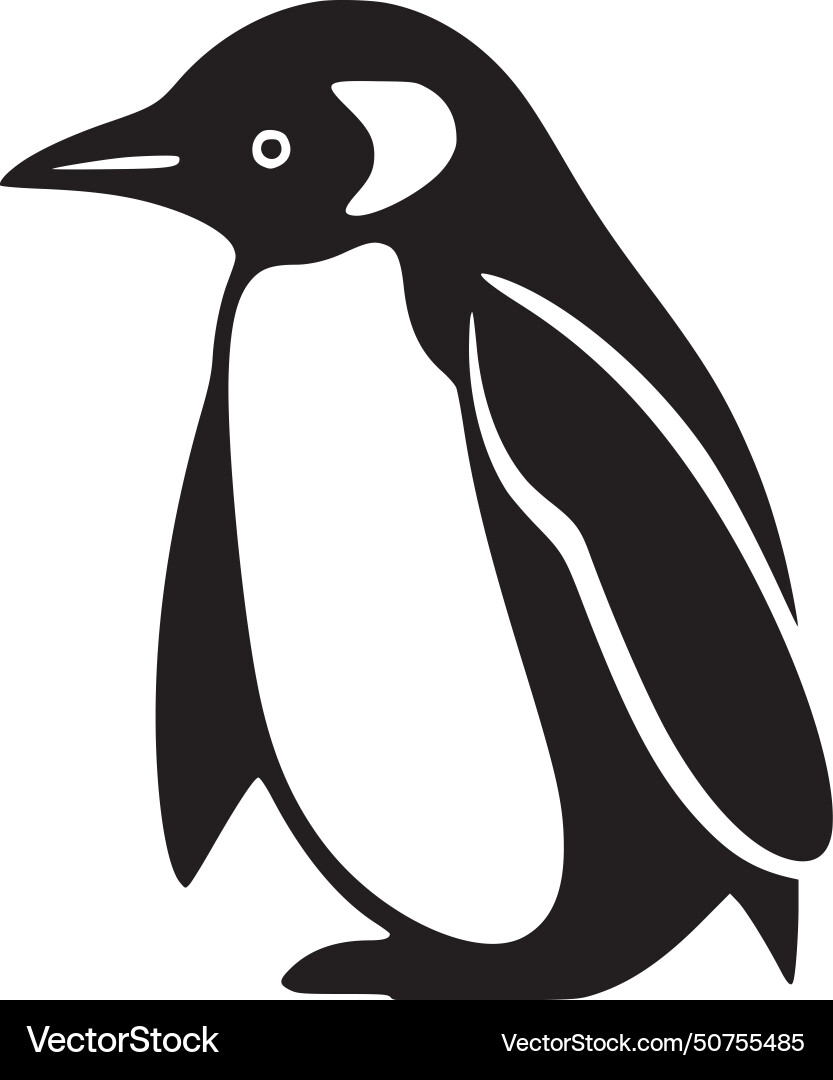 Penguin - black and white Royalty Free Vector Image