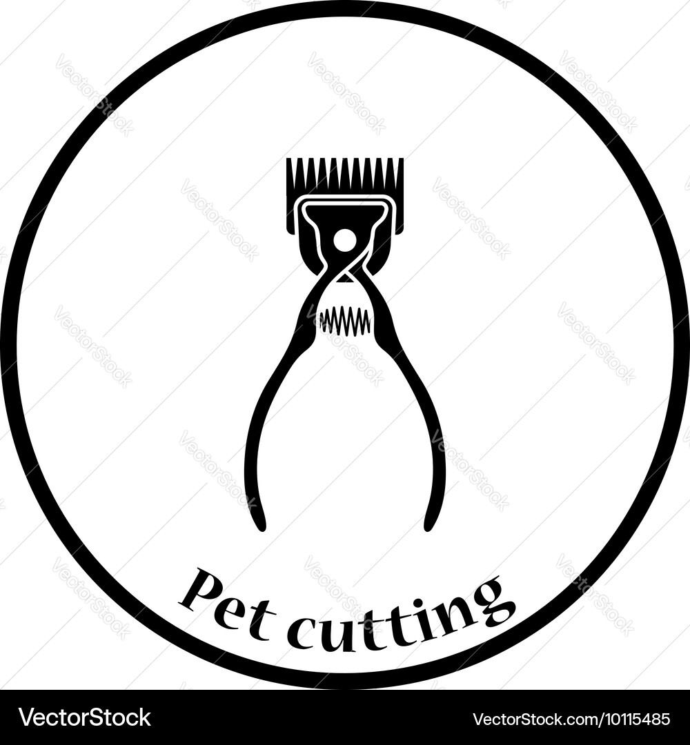 Pet cutting machine icon Royalty Free Vector Image