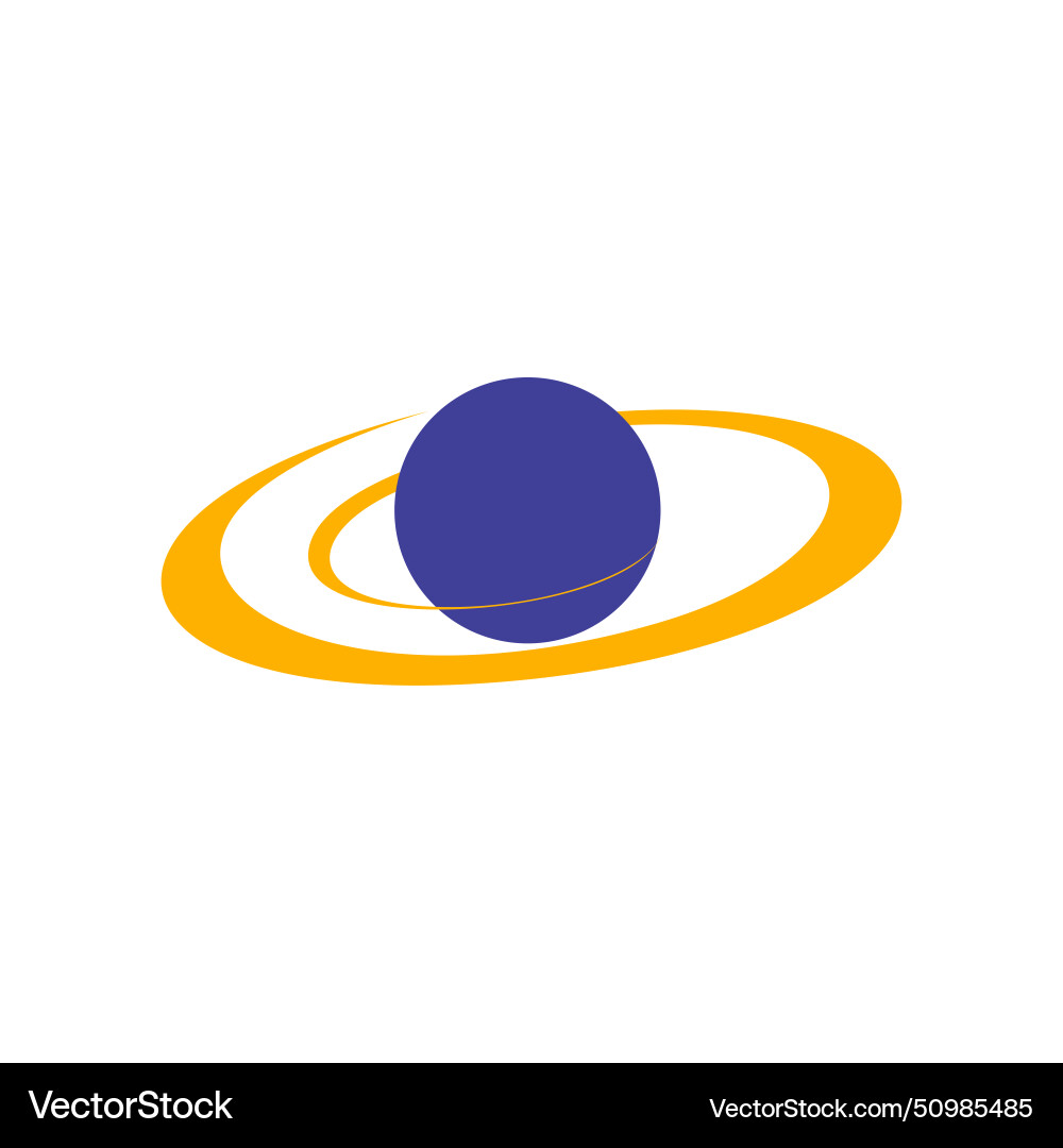 Planet with spiral ring logo icon Royalty Free Vector Image