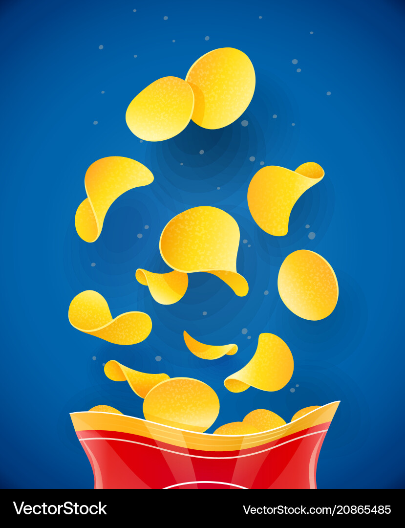 Potatoes chips fast-food Royalty Free Vector Image