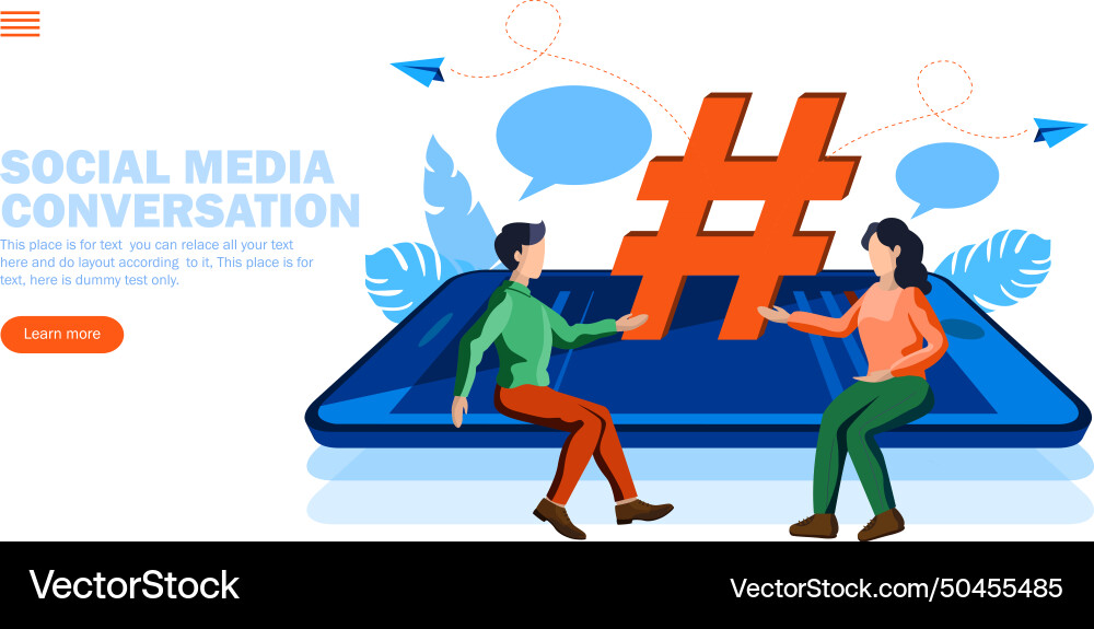 Social media conversation with hashtag Royalty Free Vector
