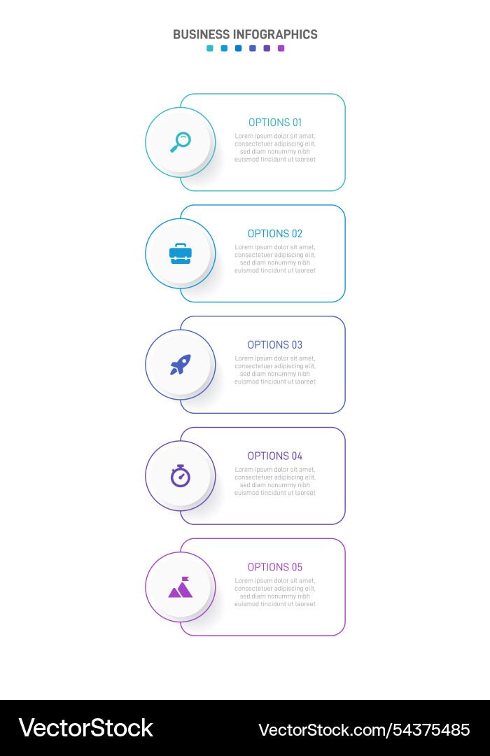 Vertical progress bar featuring 5 arrow-shaped Vector Image